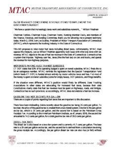 mtac-testimony-sb-10-20180307 - Motor Transport Association of Connecticut