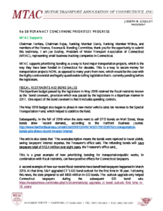 mtac-testimony-sb1121-20190424 - Motor Transport Association of Connecticut
